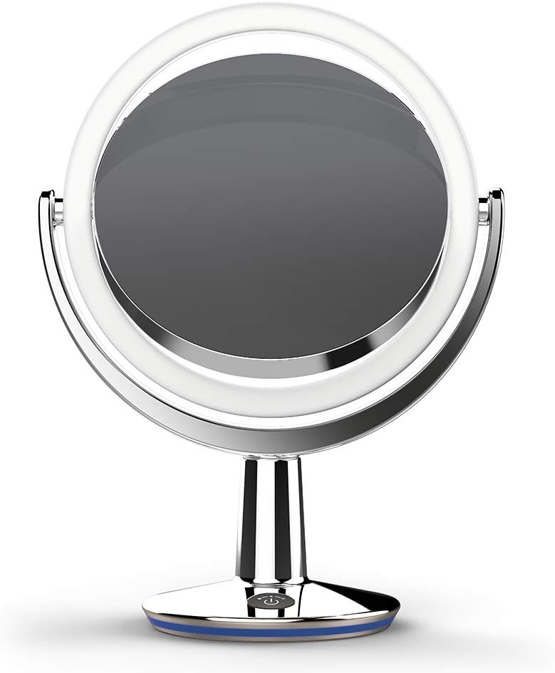 Amazon.com : Floxite Lighted Mirror, 8X Plus 1X Magnification, Brushed ...