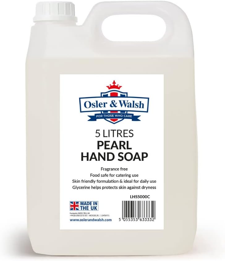 Osler & Walsh 5 Litre Pearl Hand Soap, Fragrance Free Hand Wash for ...