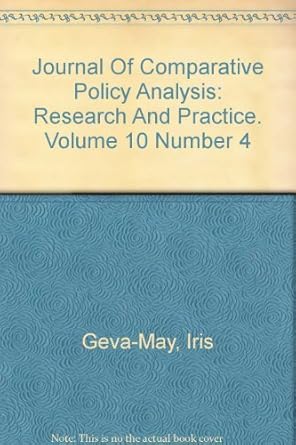 Journal Of Comparative Policy Analysis: Research And Practice. Volume ...
