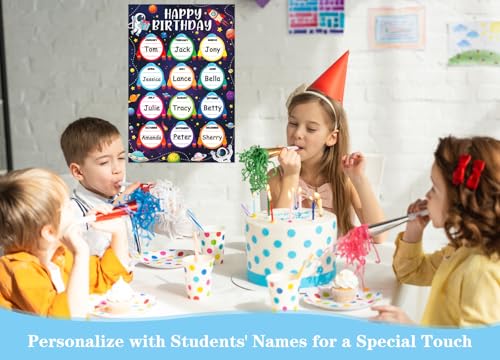 Buy WhatSign Outer Space Birthday Chart - Reusable Laminated Classroom ...