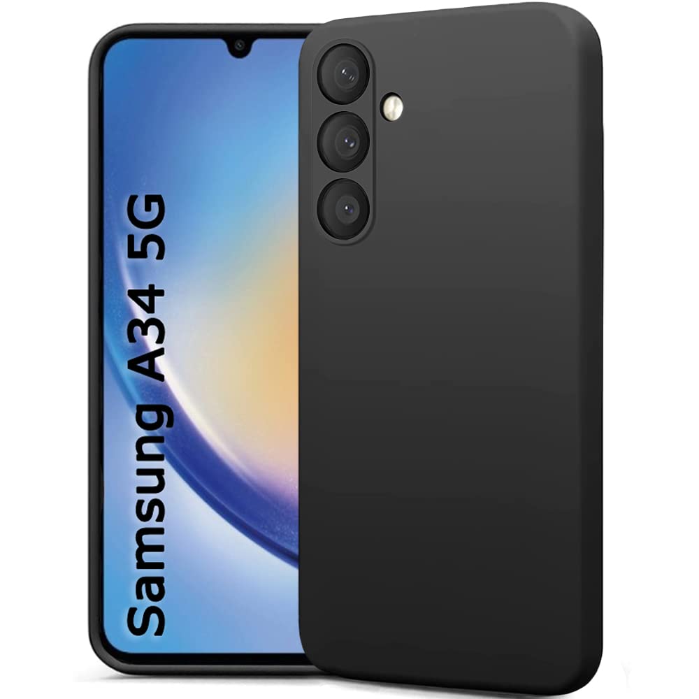 TheGiftKart Genuine Liquid Silicone Back Cover Case for Samsung Galaxy A34 5G | Soft Micro-Fibre ...