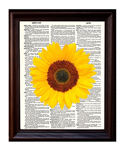 Fresh Prints of CT Sunflower - Dictionary Art Print Printed On ...