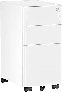 Amazon.com: DWVO 3-Drawer Vertical File Cabinet, Mobile Filing Cabinet ...