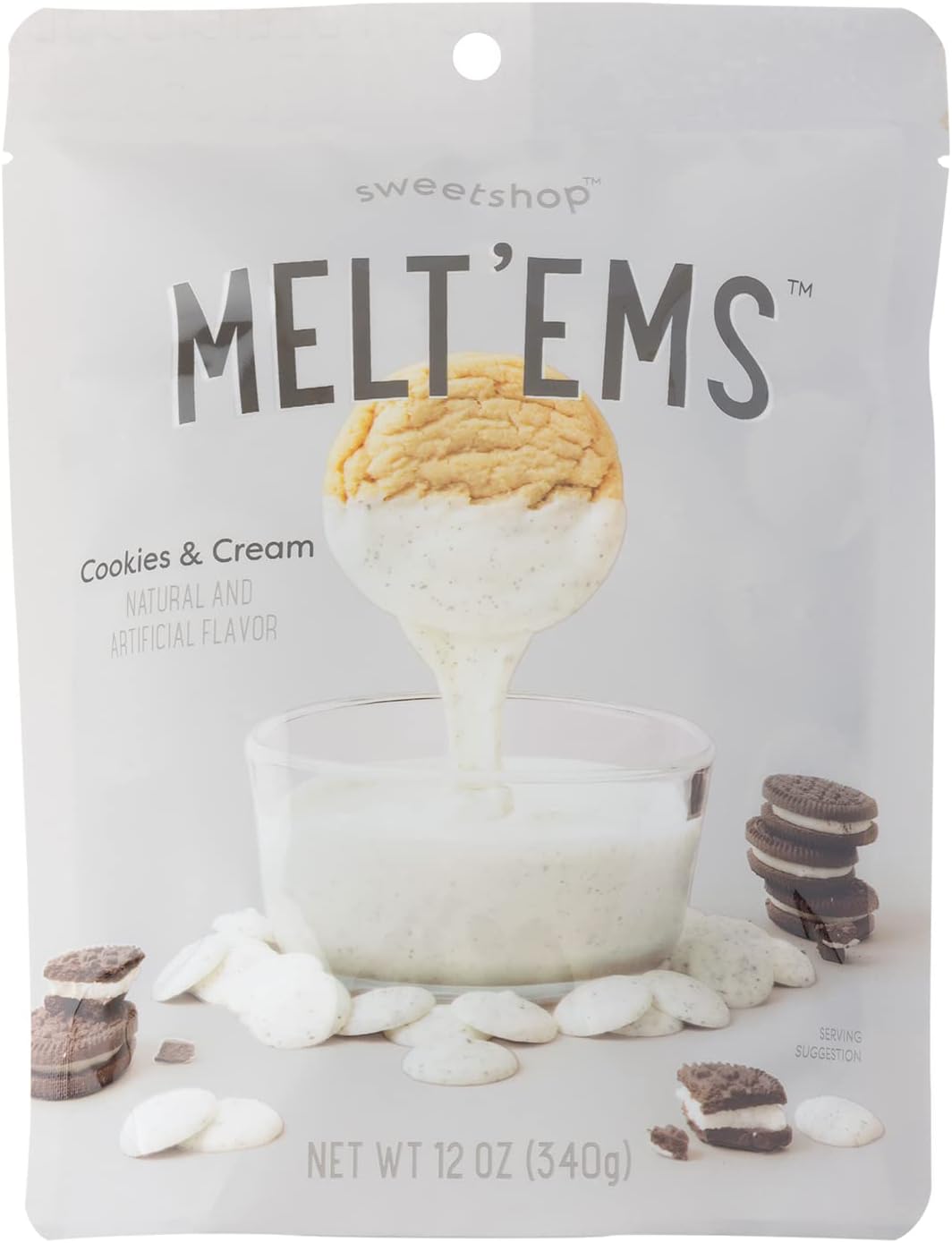 Amazon.com : Sweetshop Chocolate Melt 'Ems 12 oz. (Cookies and Cream ...