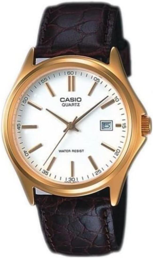 Casio Men's MTP 1183Q 7A Gold Analog Dress Watch W Croc Leather Band ...
