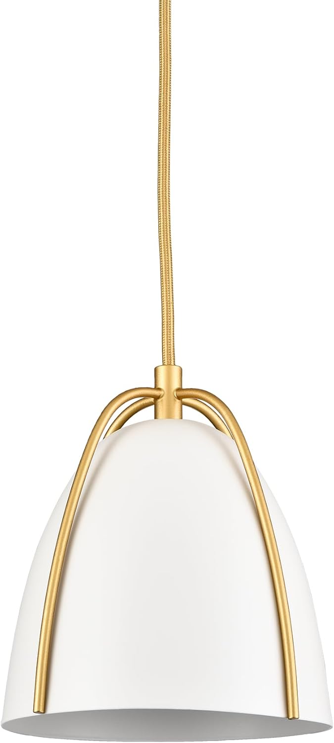 JEENKAE Modern mini Pendant Light for Kitchen White Bell Shade Pendant ...