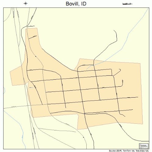 Large Street & Road Map of Bovill, Idaho ID - Printed poster size wall ...