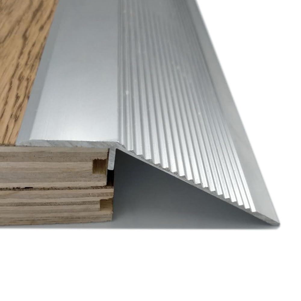 SKINCATE Floor Transition Strip Aluminum, Cuttable Threshold Ramp Drop ...