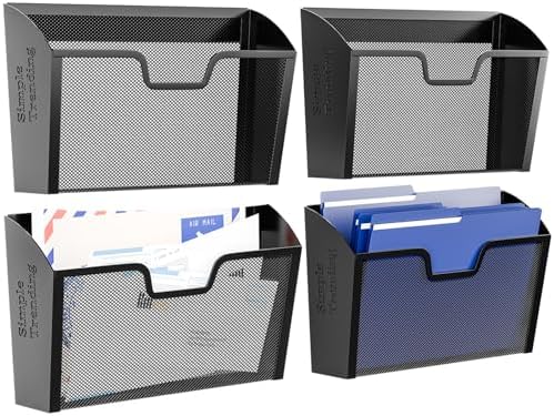 Amazon.com : Amazon Basics 3 Tier Wall Mounted File Organizer, Metal ...