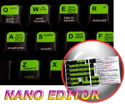 NANO EDITOR NEW KEYBOARD STICKERS SHORTCUTS: 4Keyboard: 0882798212816 ...