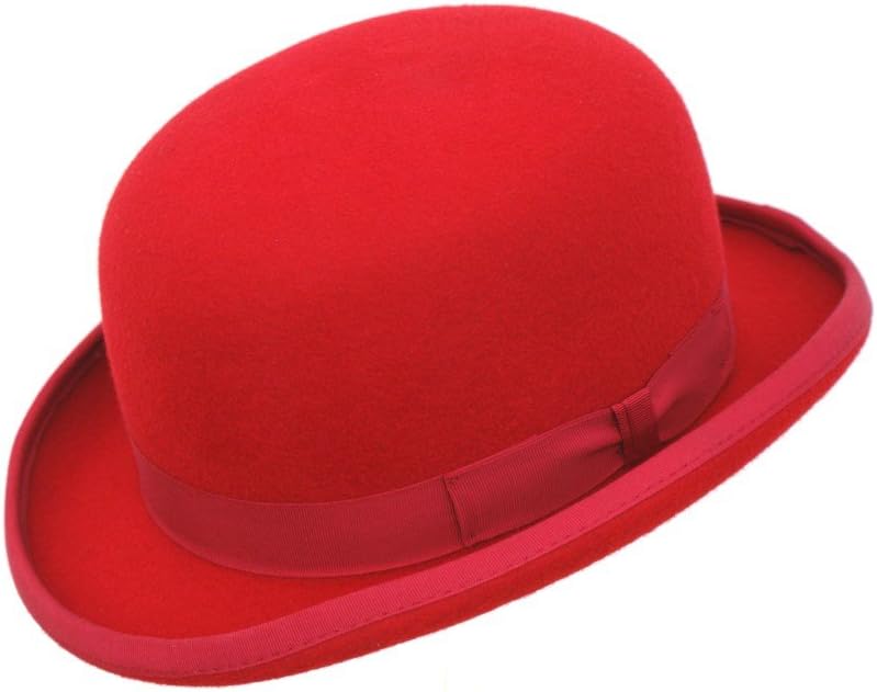 Men's Formal Traditional Wool Red Bowler Hat : Amazon.co.uk: Fashion