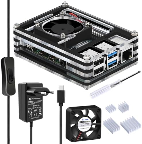 GeeekPi Estuche Argon Neo 5 BRED para Raspberry Pi 5 con Ventilador ...