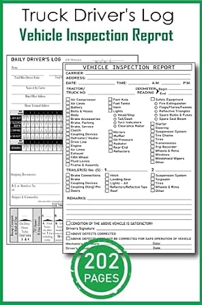 Daily Truck Driver's Log and Pre Trip Inspection Report Log Book: ELD ...