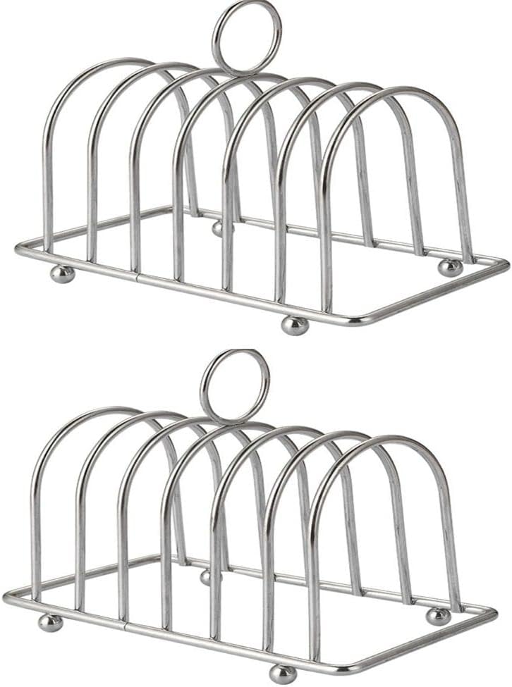 Amazon.com: gofidin 2PCS Toast Bread Holder 6 Slice Chrome Silver Toast ...