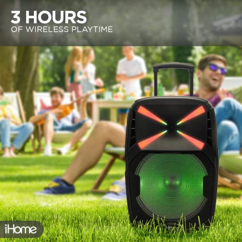 iHome iHPA-1500-LT Bluetooth Wireless Portable Rechargeable Home Party ...