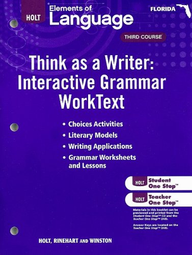 Amazon.com: Elements of Language, Grade 9 Think As a Writer Work Test ...