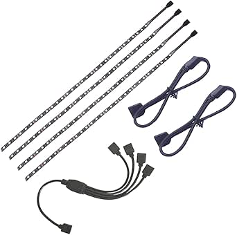 Amazon.com: Vrabocry 19.7in PC RGB Strip 4PCS Computer LED Strip Lights ...