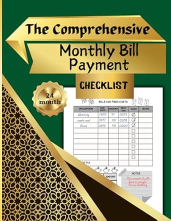 Amazon.com: The Comprehensive Monthly Bill Payment Checklist: 24-Month ...