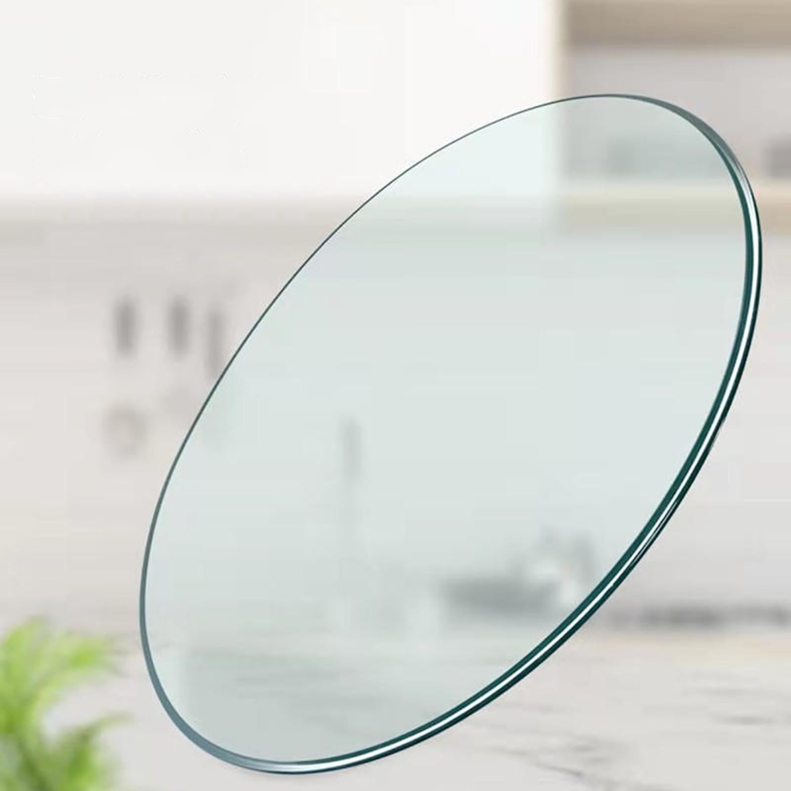 Round Clear Tempered Glass Table Top,with Anti Slip Pads,Perfect Circle ...