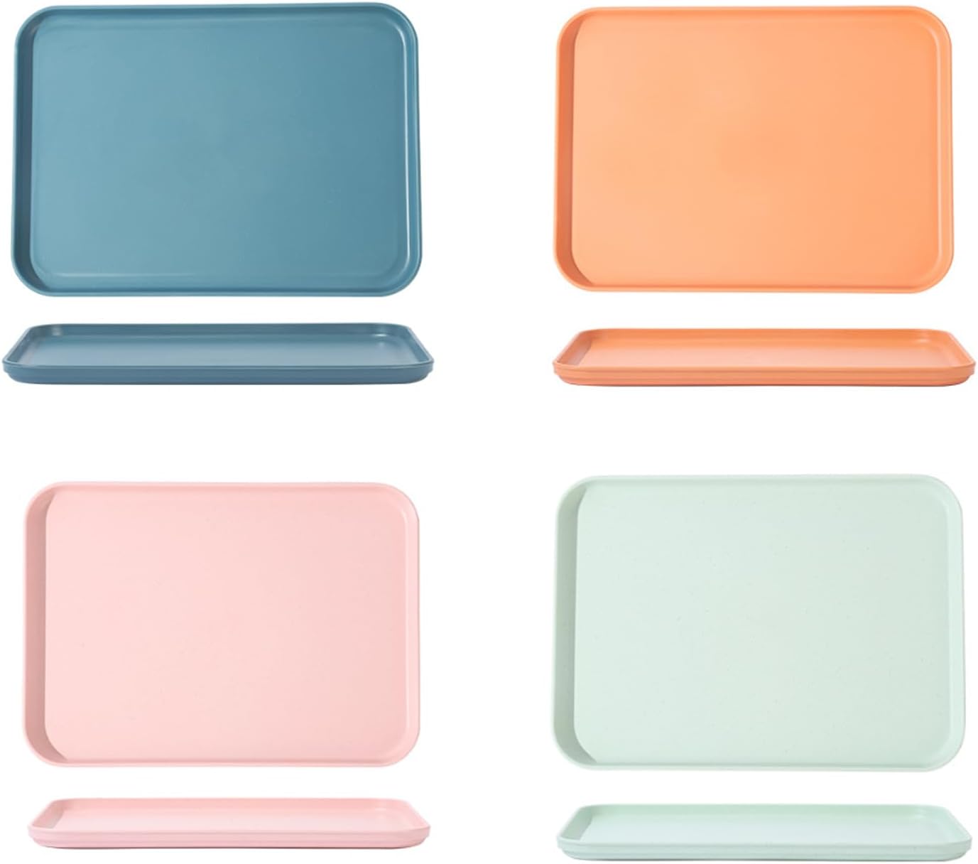 Serving Trays, 4 Pcs CafeteriaTray Tea Tray for Home, Platter, Outdoor ...