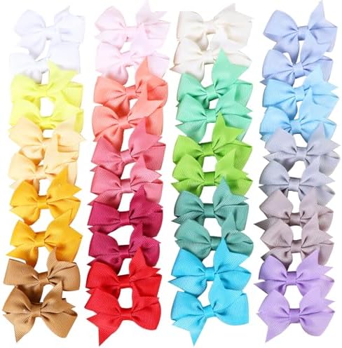 Amazon.com: 40PCS 2inch Hair Clips, Fully Lined Tiny Bows Alligator ...