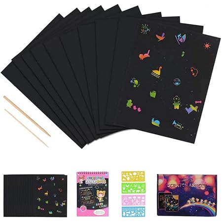 Scratch Paper,JBSON 50 Sheets Rainbow Scratch Paper Scratch Paper Combo ...