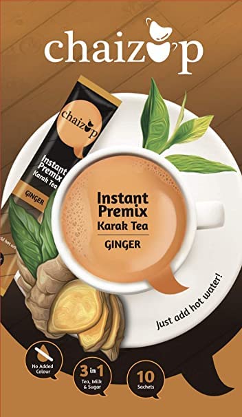 Chaizup Instant Premix Ginger Tea | Karak Chai with Adrak & Low Sugar ...