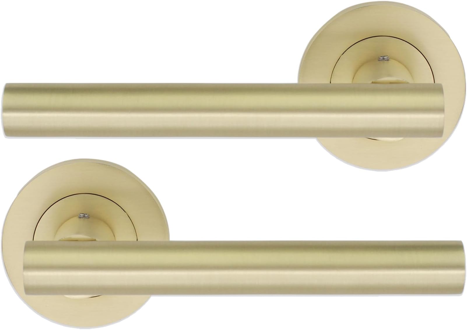Excel DH3678 Venus Passage Door Handles on Round Rose, Polished Brass ...
