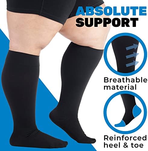 (3 Pack) 7XL Big And Tall Compression Socks 20-30 MmHg Extra Large Wide ...