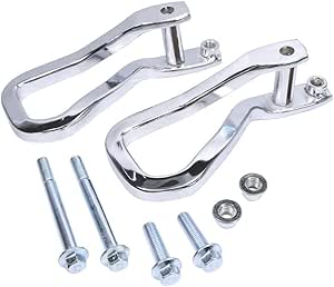 Amazon.com: JORMSPH Front Tow Recovery Hooks Chrome w/Bolts,Enhances ...