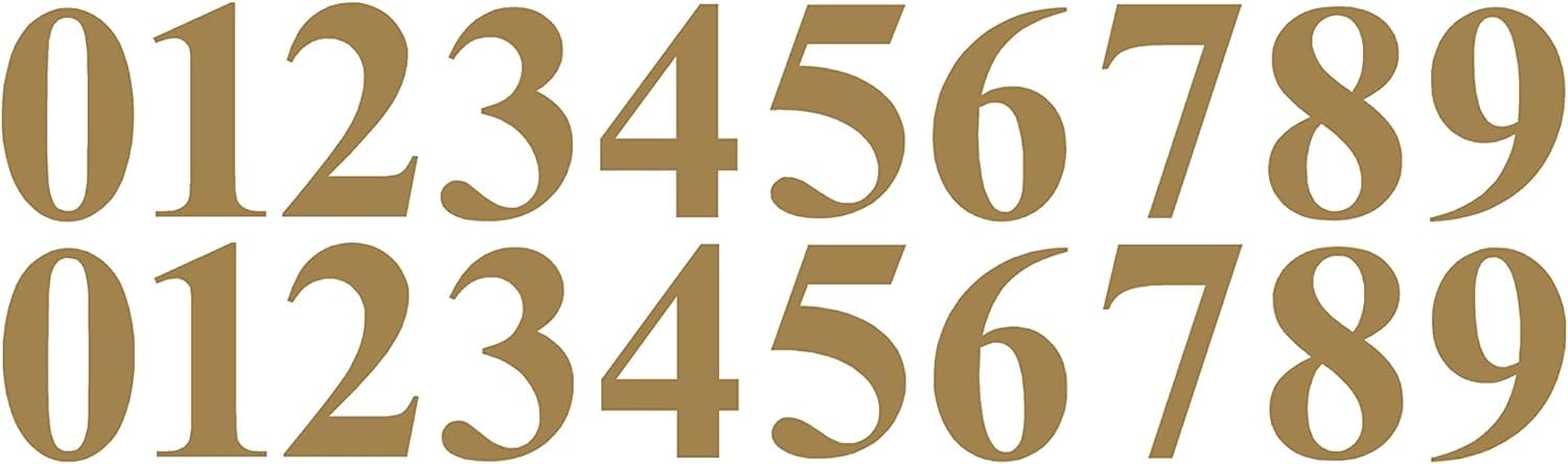 Amazon.com: Five Star Graphics Gold Vinyl Numbers Stickers 0-9 (20 ...