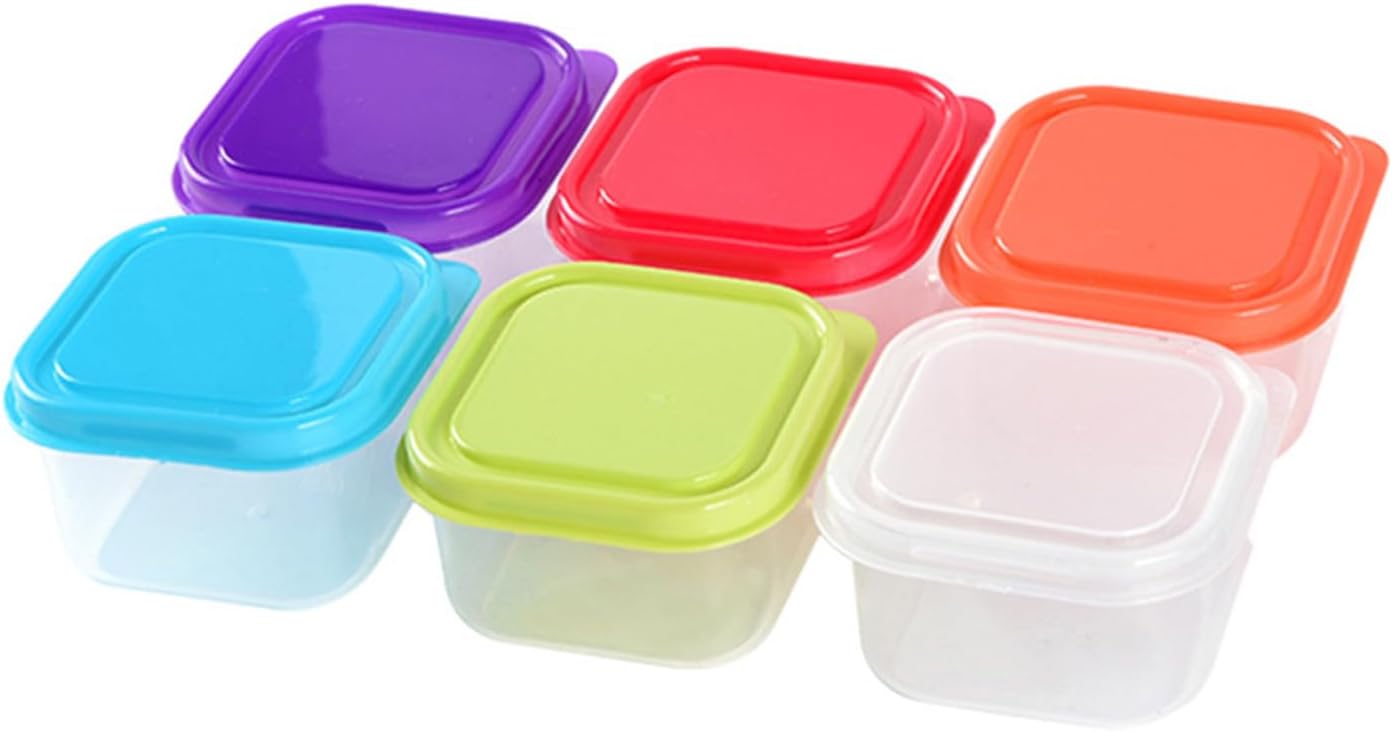 6PCS Small Food Storage Containers with Lids Plastic Meal Prep ...