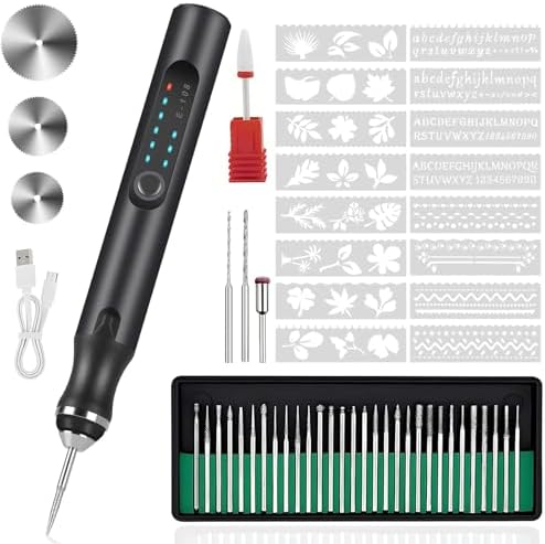 Amazon.com: Engraving Pen with 37 Bits, USB Rechargeable Cordless ...