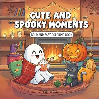 Amazon.com: Cute and Spooky Moments: Bold and Easy Coloring Book ...
