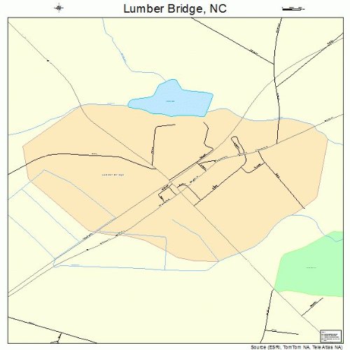 Amazon.com: Large Street & Road Map of Lumber Bridge, North Carolina NC ...