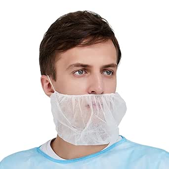 Medical Nation 100 Pack Disposable Beard Nets for Men - Full Coverage ...