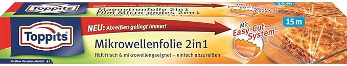 Toppits® Film alimentaire 2 en 1 pour micro-ondes (15 m / 32,5 cm ...
