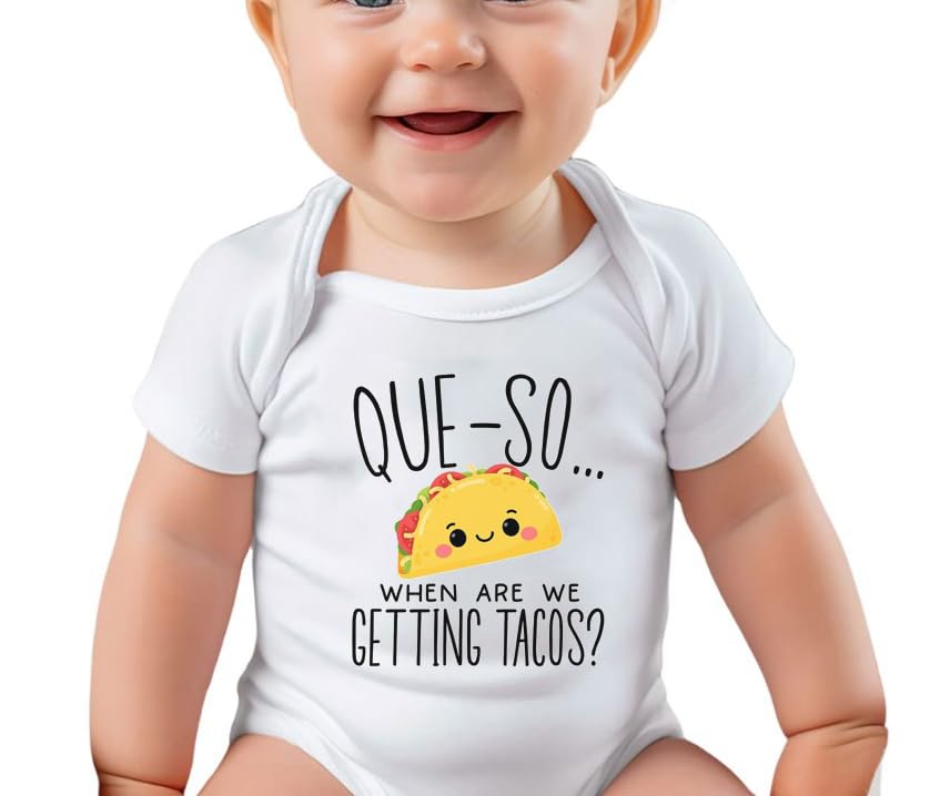 Amazon.com: Que-So We Are Getting Tacos Onesie, Cute Baby Bodysuit ...