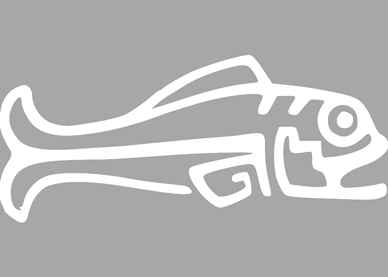 Amazon.com: ION Graphics Aztec Fish Decal - White Aztec Fish Vinyl ...