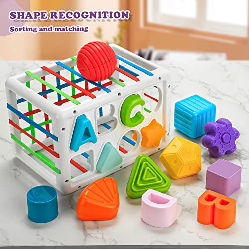 Snapklik.com : Sensory Toys Shape Sorter, Baby Blocks Colorful Textured ...