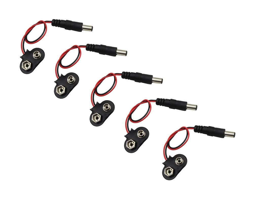 Buy ESPtronics 9V Battery Adapter Snap Connector Clip Lead Wires Holder ...