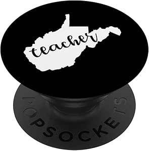 Amazon.com: WEST VIRGINIA TEACHER PopSockets PopGrip: Swappable Grip ...