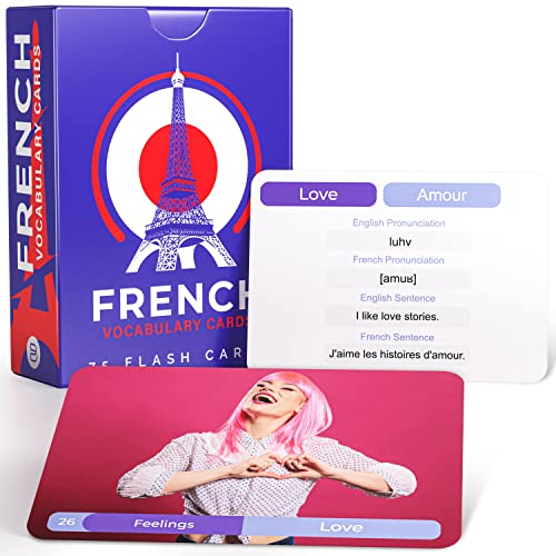 Snapklik.com : French Vocabulary Flash Cards - 75 Beginner Vocab