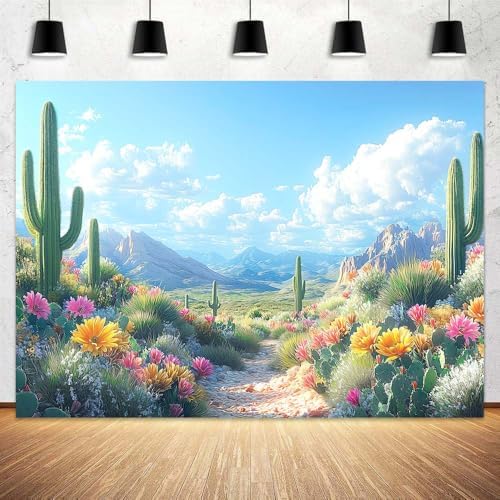 Amazon.com : 7 x 5 ft Spring Western Scenery Banner Backdrop Cactus ...