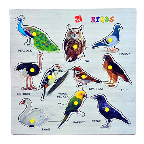 Wooden Birds Learning Educational Puzzle Tray for Toddlers : Amazon.in ...