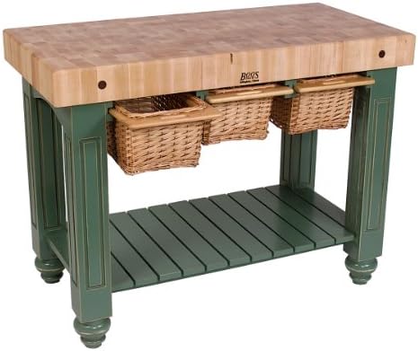 Amazon.com: John Boos American Heritage Kitchen Island with Butcher ...
