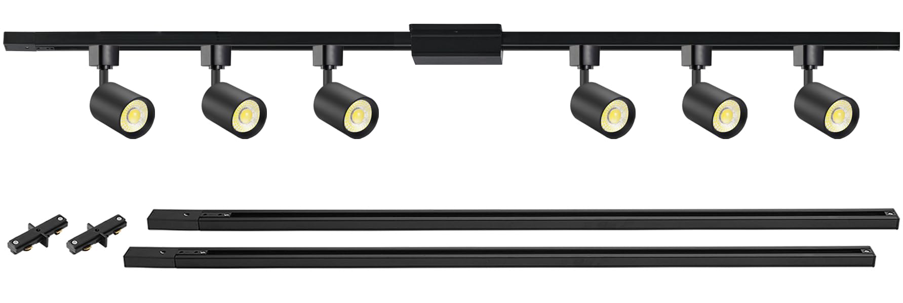 VANoopee 10W 6-Light LED Track Lighting Kit with 6.6FT H Type Track ...