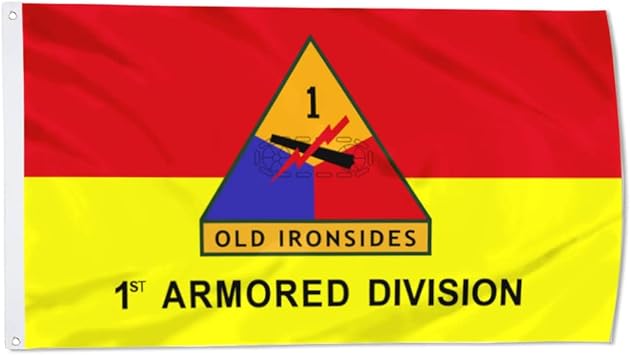 Amazon.com : Fyon Army 1st Old Ironsides Armored Division Flag 3x5Feet ...