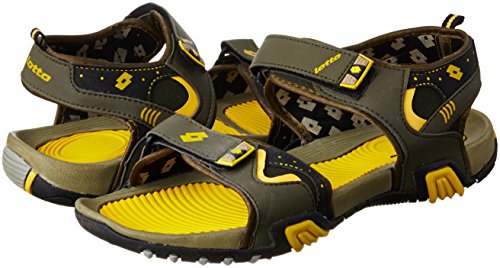 Buy Lotto Men's Sports Sandals Olive and Yellow Sandals and Floaters ...
