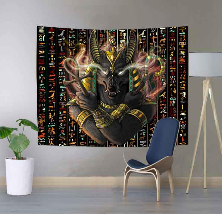 Amazon.com: SHRAPHY Anubis Tapestry 60x40 Inches Ancient Egypt ...